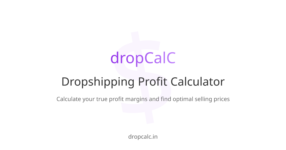 Dropshipping Profit Calculator | Free Tool for E-commerce Sellers